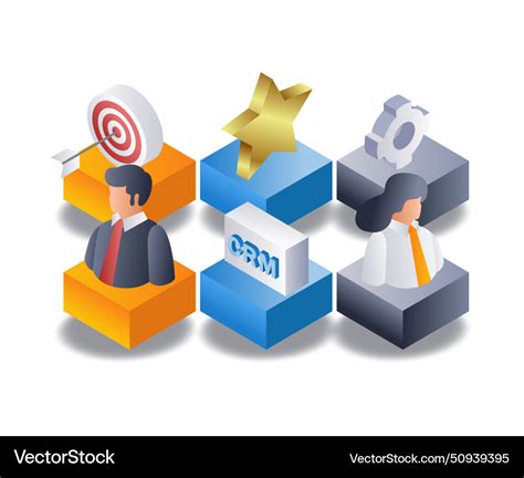 Crm Strategy System Business Development Flat Vector Image