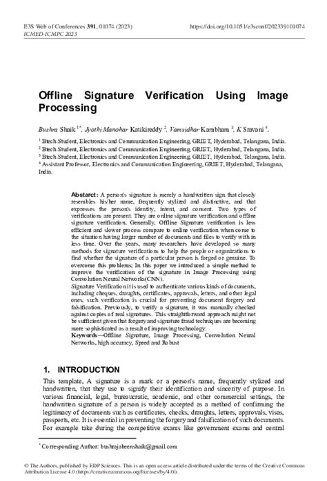 Pdf Offline Signature Verification Using Image Processing