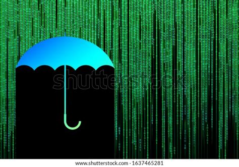 Imitation Binary Code Form Matrix Umbrella Stock Illustration 1637465281 Shutterstock