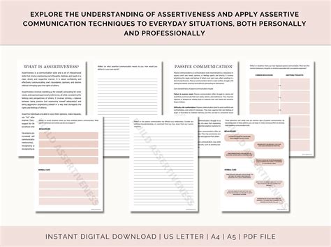 Assertiveness Workbook Assertive Exercises Set Boundaries Assertive