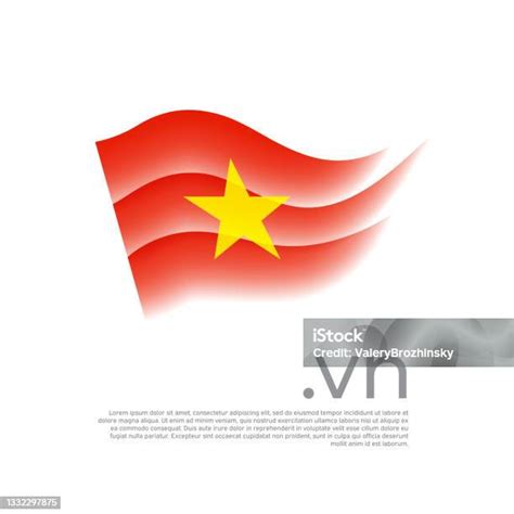 베트남 국기 흰색 배경에 베트남 국기의 색깔의 줄무늬 Vn 도메인이 있는 내셔널 포스터의 벡터 양식에 일치시키는 디자인 텍스트 배치 베트남의 국가 애국 배너 커버 0명에