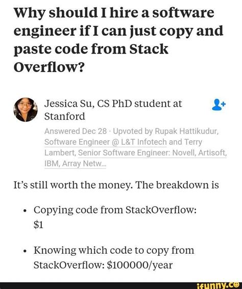 why should i hire software engineer if i can just copy and paste code