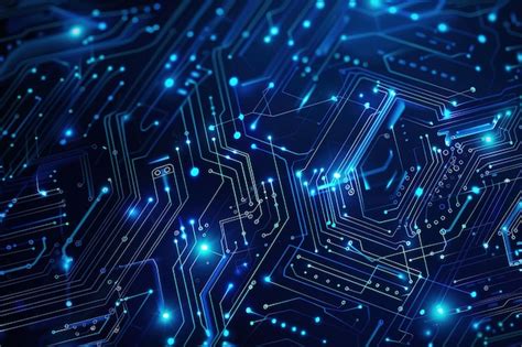 Premium Photo Abstract Technology Background With Circuit Board Pattern And Glowing Dots