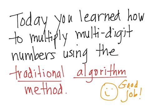 Multi Digit Multiplication Traditional Algorithm Math Elementary Math Showme