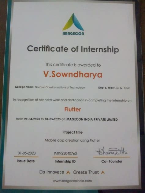 Sowndharya V On Linkedin Hi Everyone This My First Internship Certificate