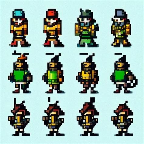 Generate A Sprite Sheet For A 2d Rpg Character In The Style Of Tibia With A Canvas Size Of Generate A Sprite Sheet For A 2d Rpg Character In The Style Of Tibia With A Canvas Size Of