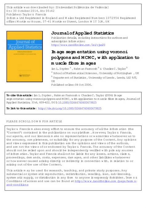 Pdf Image Segmentation Using Voronoi Polygons And Mcmc With Application To Muscle Fibre