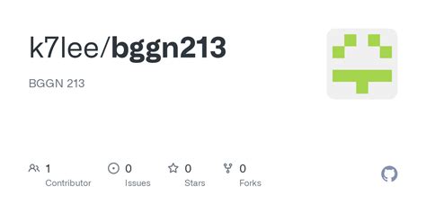 Github K7leebggn213 Bggn 213