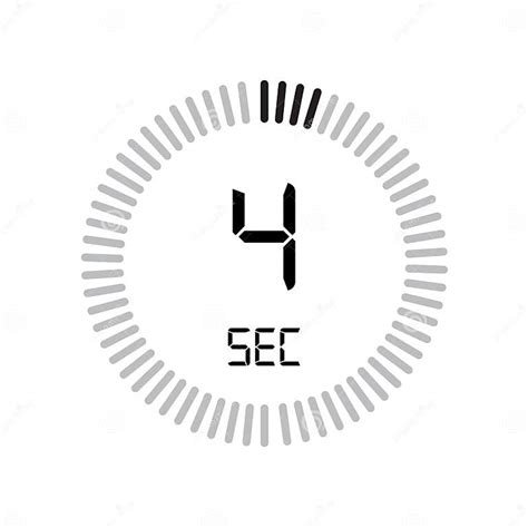 The 4 Seconds Icon Digital Timer Clock And Watch Timer Count Stock Vector Illustration Of