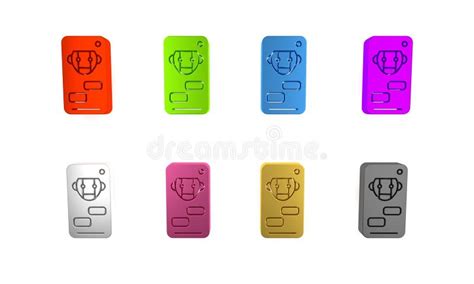 Colorful Bot Icon Isolated On White Background Robot Icon Minimalism