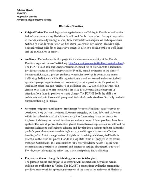 Proposal Argument Download Free Pdf Sex Trafficking Human Trafficking