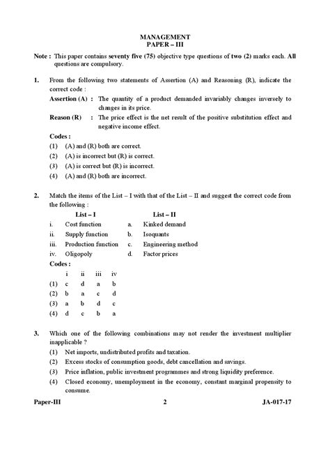 Download Ugc Net Management Paper 3 2015 2016 2017 Question Paper With Answer Key Pdf Online