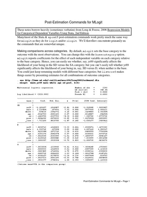 Mlogit 2 Pdf Logistic Regression Scientific Method