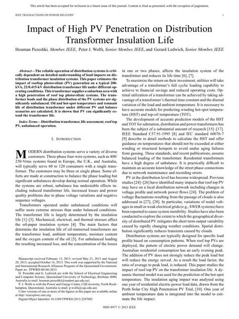 pdf ieee transactions on power delivery 1 impact of … · ieee
