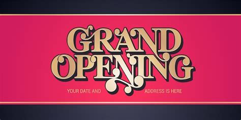 그랜드 오프닝 벡터 일러스트 레이 션 프리미엄 벡터