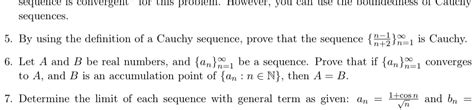 Solved Sequences 5 By Using The Definition Of A Cauchy Chegg