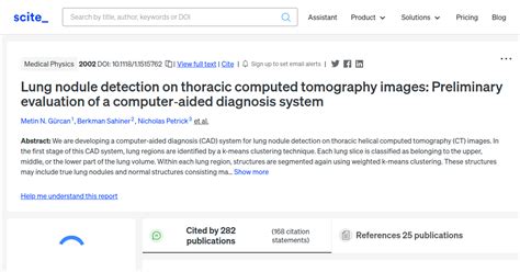 Lung Nodule Detection On Thoracic Computed Tomography Images Preliminary Evaluation Of A