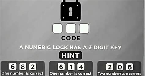 Crack The Code A Numberic Lock Has A 3 Digit Key Yohanpost