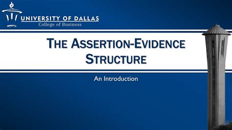 The Assertion Evidence Structure For Powerpoint Slide Design Youtube