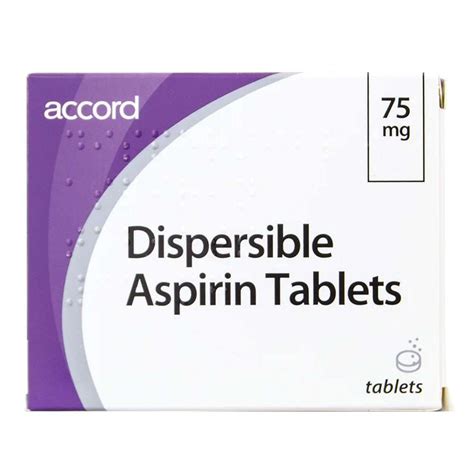 Accord Dispersible 75mg Aspirin 100 Tablets Withaid
