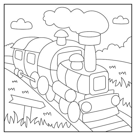 4 페이지 기차 색칠 도안 벡터 Freepik에서 무료 고품질 벡터를 다운로드하세요 Freepik