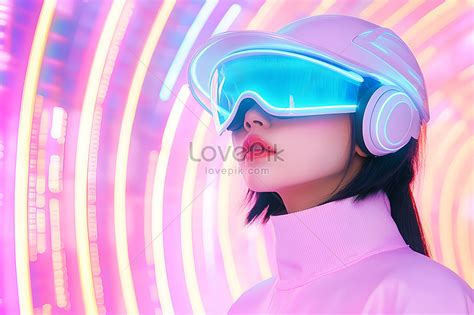 사이버펑크 스타일의 여성 배경 사진 및 창의적인 일러스트 무료 다운로드 Lovepik