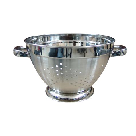 5 Quart Stainless Steel V Shaped Colander Professional Strainer With Heavy Duty Handles And