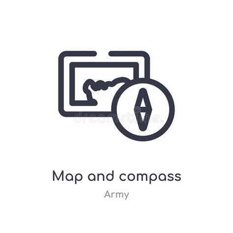 Orientation Compass Outline Icon Isolated Line Vector Illustration