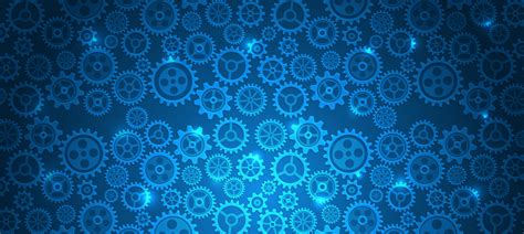 프레젠테이션을 위해 파란색 배경에 기어로 구성된 메커니즘입니다 과학 실험 프레젠테이션을 위한 톱니바퀴 미래 지향적인 하이테크 개념 비즈니스 및 산업 인터넷 배너입니다 0명에