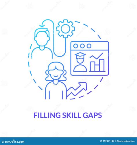 Filling Skill Gaps Blue Gradient Concept Icon Stock Vector Illustration Of Practice Vector