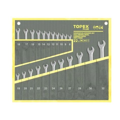 آچار یکسر رینگی کیفی 22 عددی ابزارآلات تاپکس