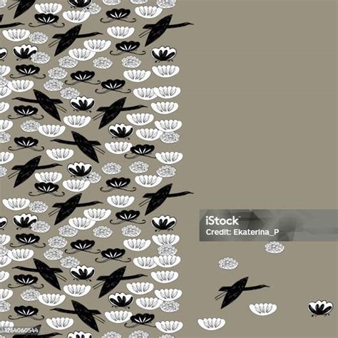 카드 배너 디자인 크레인 백조 헤론 새 비행 수련 심플한 라인 아시아 의 중국식 블랙 그레이 화이트 백면 계절의 추세 텍스트