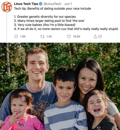 Linus Tech Tips LinusTech Jun Tech Tip Benefits Of Dating Outside Your Race Include