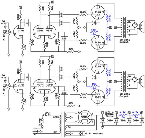Stereo Tube Amplifier Schematics