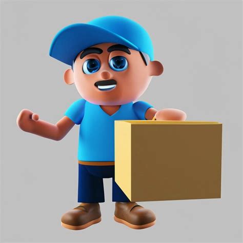 Premium Ai Image A Delivery Boy With Parcel