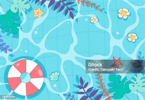 여름 수영장 또는 바다 배경 깊은 수중 바다 또는 수영장 장면벡터 텍스처 배너 포스터 초대 브로셔 전단지를위한 여름 휴가 디자인 템플릿 수면 그림 여름에 대한 스톡 벡터