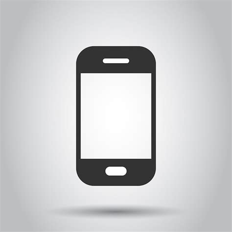 Premium Vector Smartphone Icon In Flat Style Phone Handset Vector Illustration On White