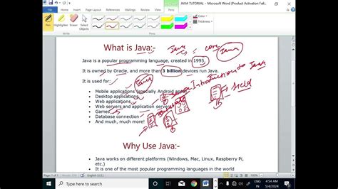 Java Lecture 1 Introduction To Javaecl365classes Youtube