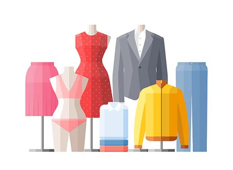 유토이미지 다양한 패션의류들이 있는 벡터 일러스트 오브젝트