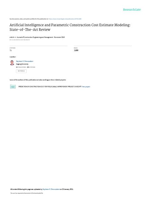 Artificial Intelligence And Parametric Construction Cost Estimate Artificial Intelligence And Parametric Construction Cost Estimate