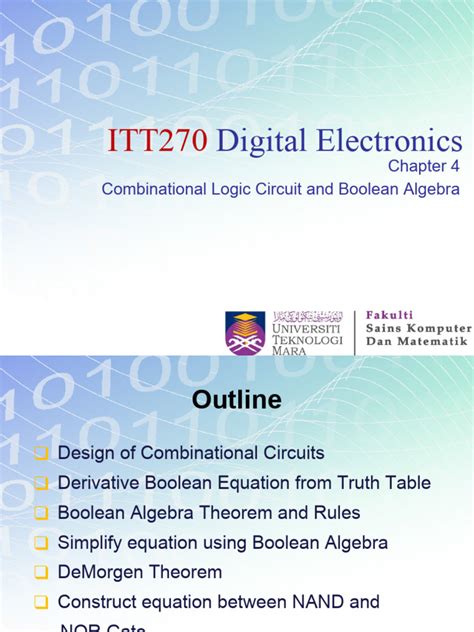 chapter 4 combinational logic circuit and boolean algebra pdf logic