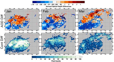 Spatial Distribution Of Averaged Aod From The Operational Product