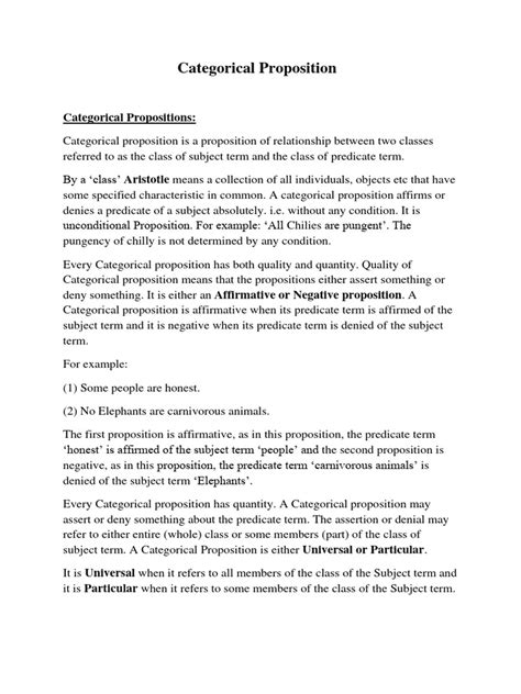 Categorical Proposition Download Free Pdf Proposition Logic