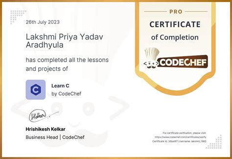 Lakshmi Priya Yadav Aradhyula On Linkedin Codechef Certificate