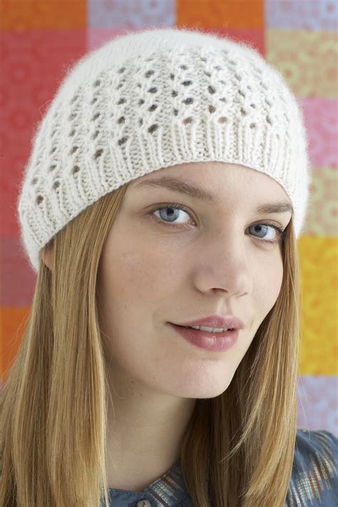 Lovely Lace Cap Knit Beanie Knitting Patterns Free Knitting