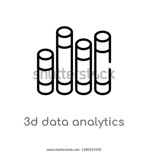 Outline 3d Data Analytics Bars Graphic Stock Vector Royalty Free