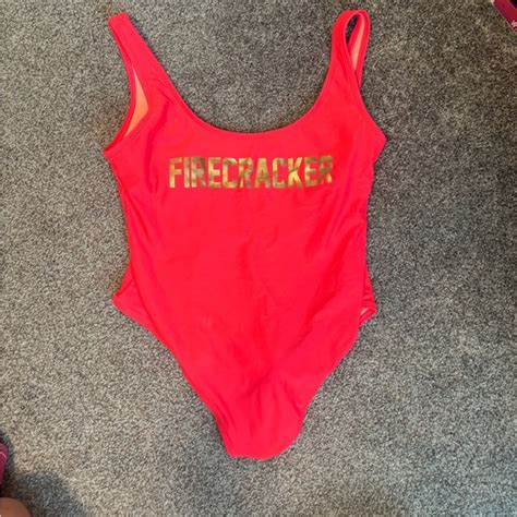Xhilaration Swim Firecracker One Piece Swimsuit Red Poshmark