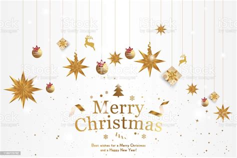 메리 크리스마스와 새해 복 야 흰색 배경에 비문과 사슴 별과 선물 활과 리본 인사말 카드 플랫 벡터 일러스트 Eps10 겨울에