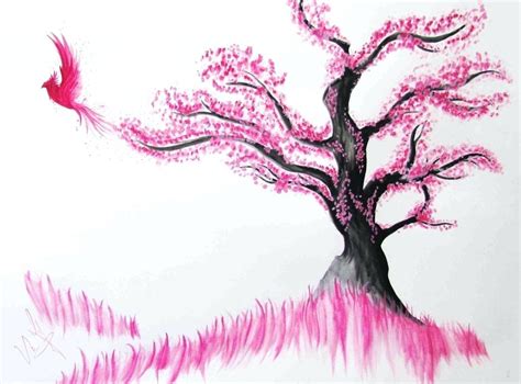 Cherry Blossom Tree Drawing Step By Step At