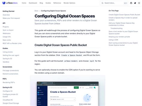 Configuring Digital Ocean Spaces Urlbox